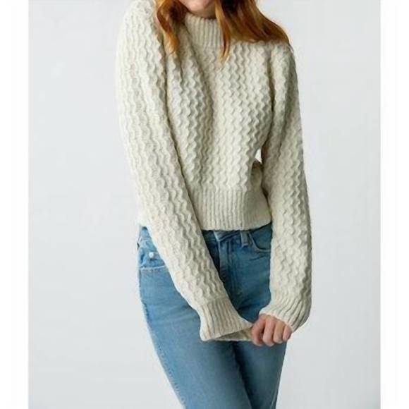 AMO | Sweaters | New Amo Helen Crop Mock Sweater In Sage | Poshmark